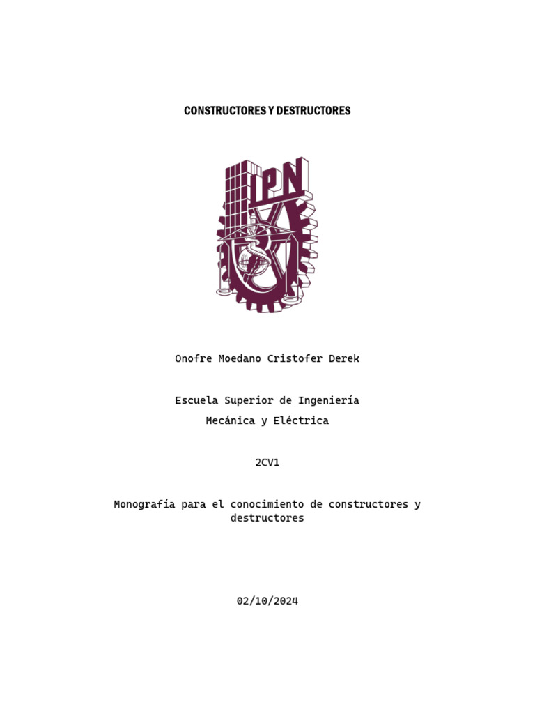 Constructores y Destructores | PDF
