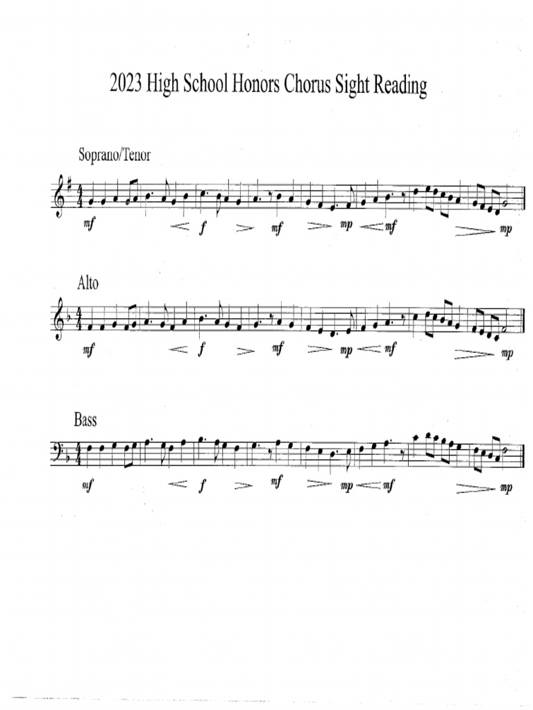 NC HS Honors Chorus Sight Reading Examples | PDF