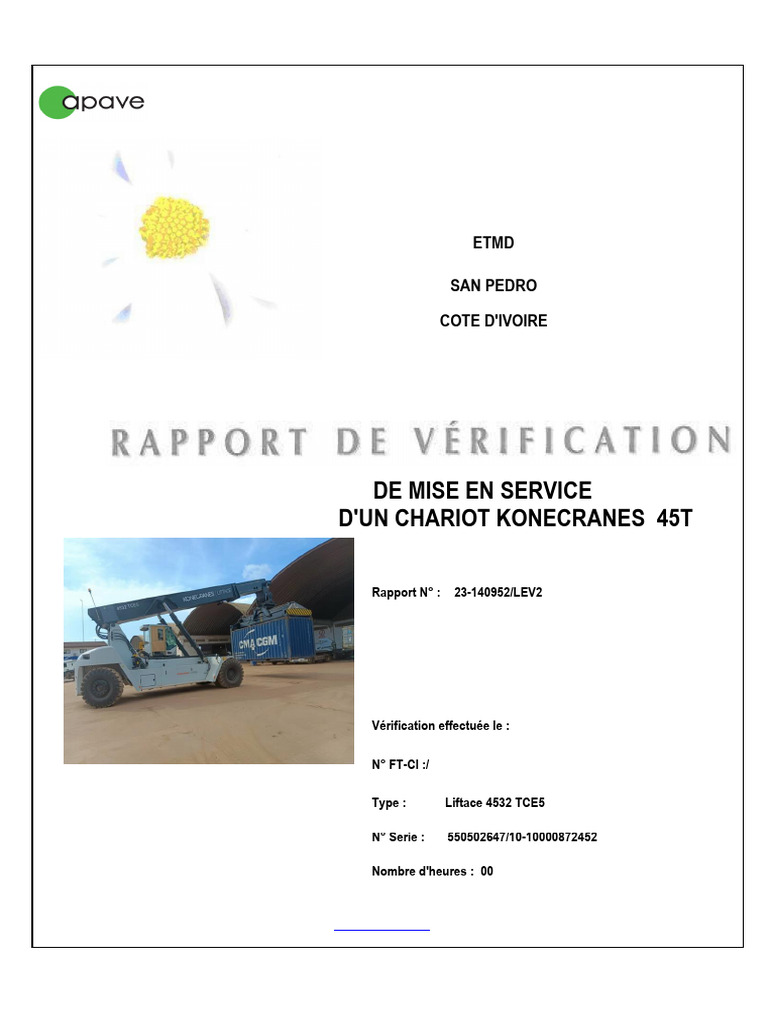 Rapport KONE CRANES 45T N2 2 | PDF