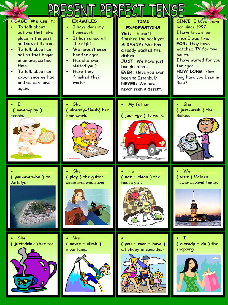 Present Perfect Tense Grammar Guide | PDF