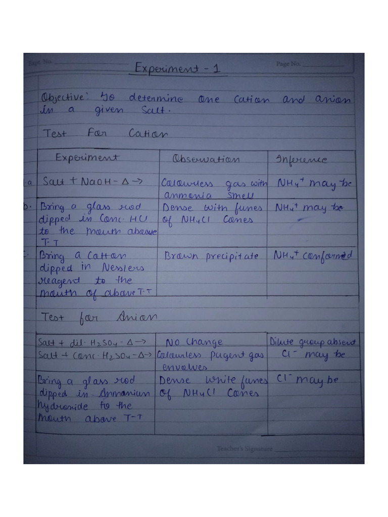 Chemistry Practicals (Lab Manual) | PDF