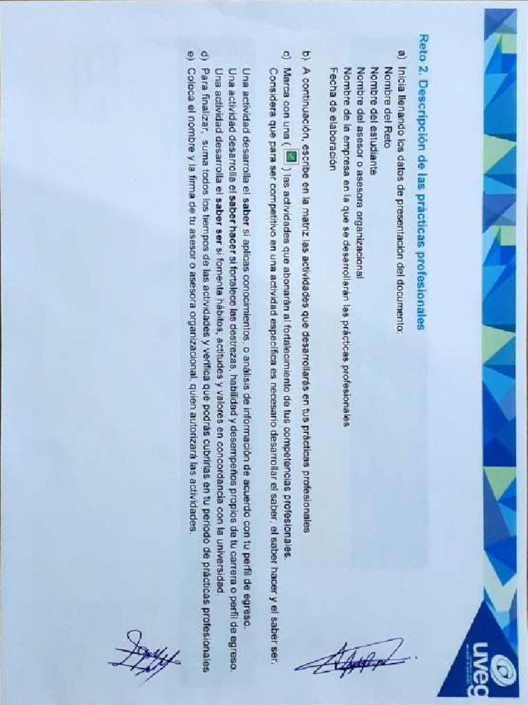 02 RETO 2 - Descripción de La Práctica Profesional. | PDF