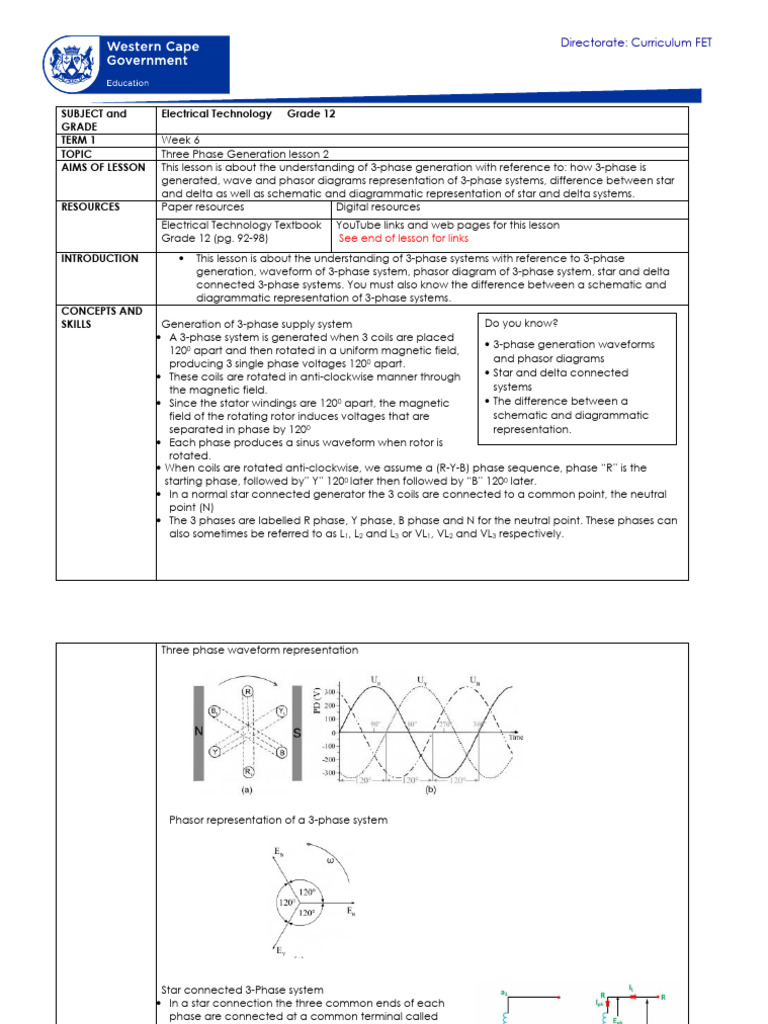 Electrical Technology Grade 12 T1 W6 - 2021 | PDF