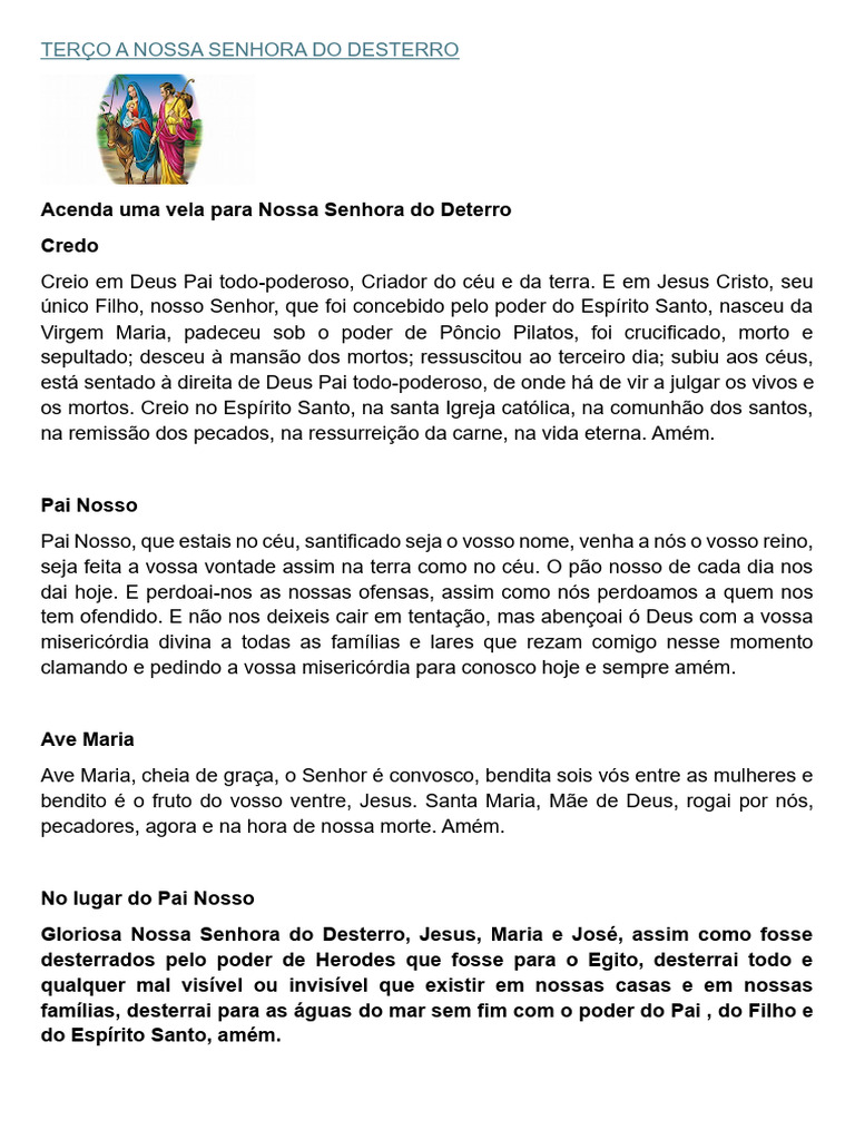 Terço A Nossa Senhora Do Desterro | PDF