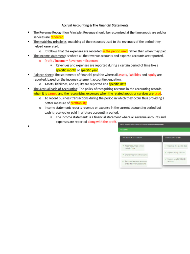 Accural Accounting and Finanacial Statements | PDF