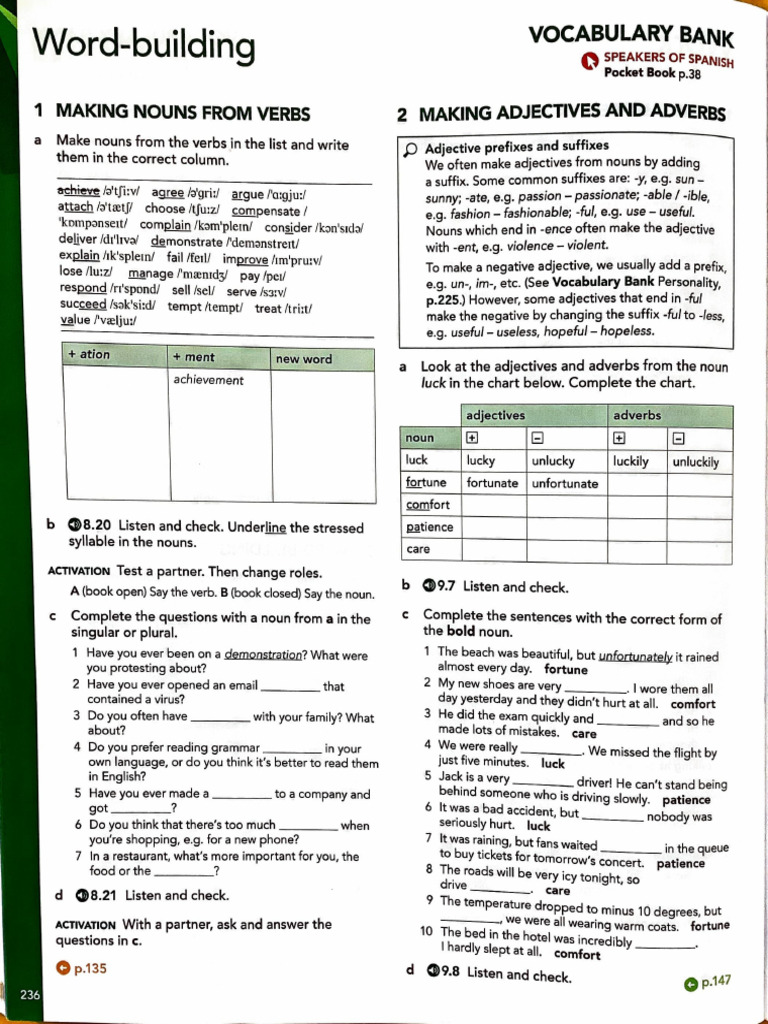 Word Building - English File B1 | PDF