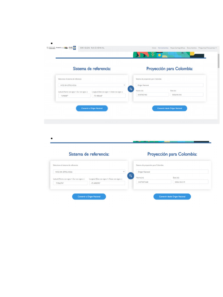 CONVERSION DE COORDENADAS | PDF