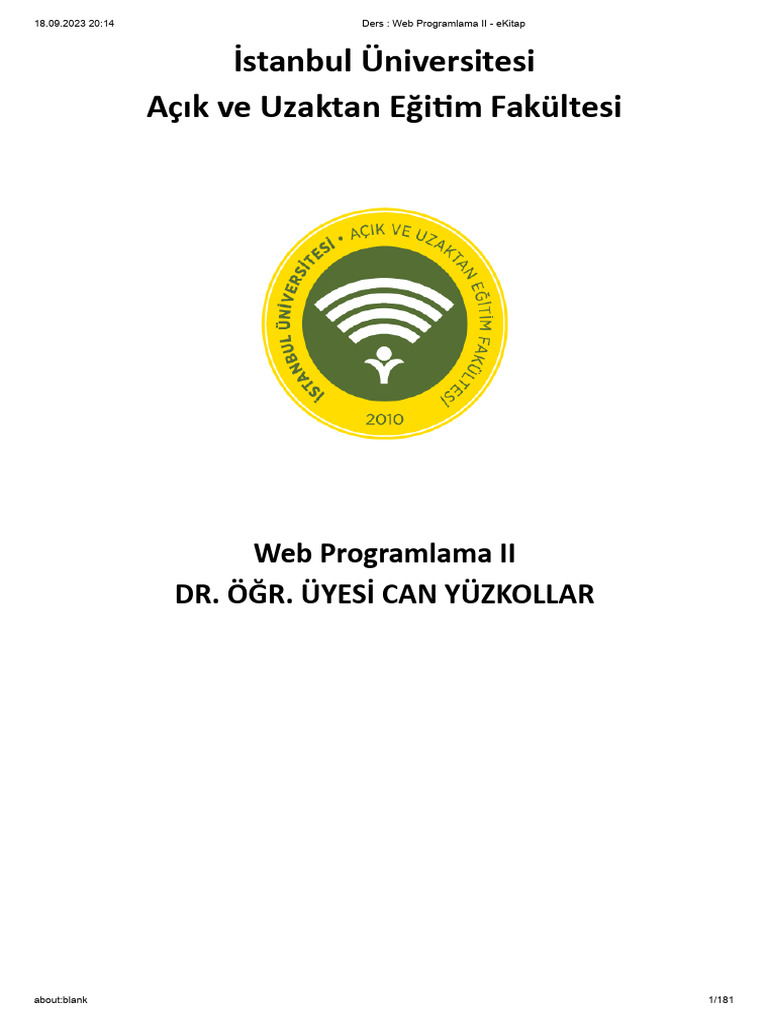 Web Programlama II | PDF