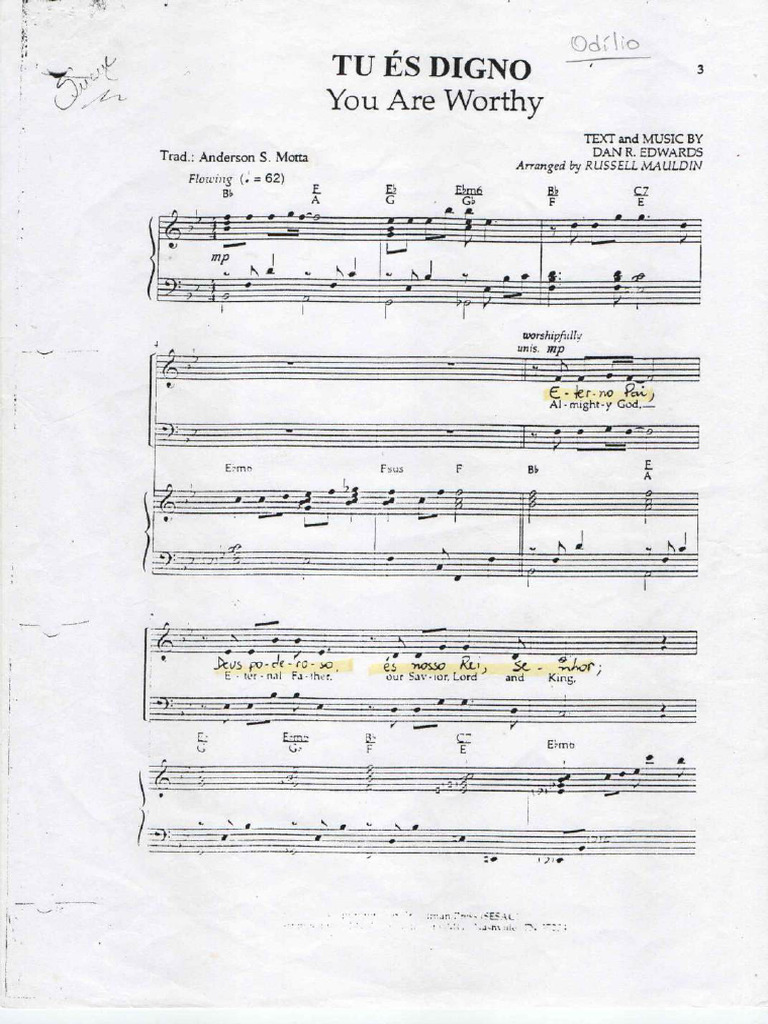 Tu És Digno Partitura-Compactado | PDF