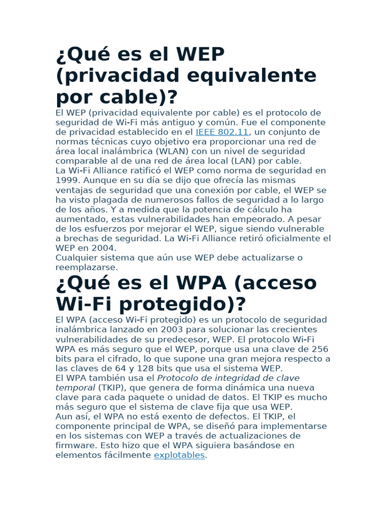 Qué Es El WEP | PDF
