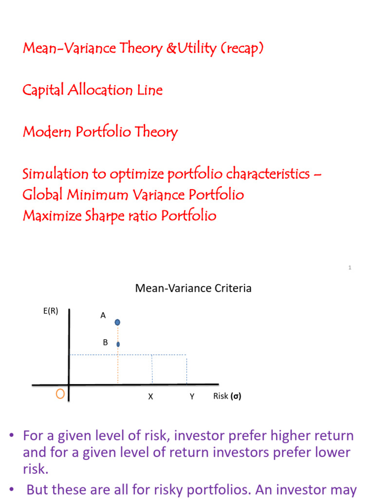 4.1 MPT and Index Models | PDF 4.1 MPT and Index Models | PDF
