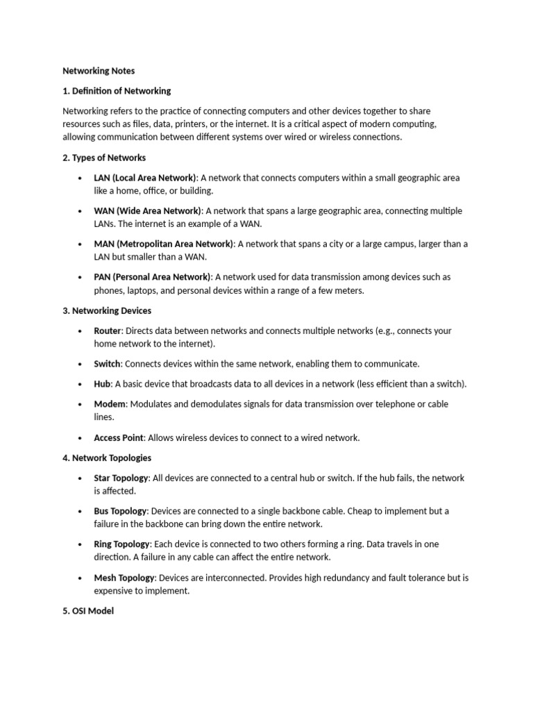 Networking Notes | PDF
