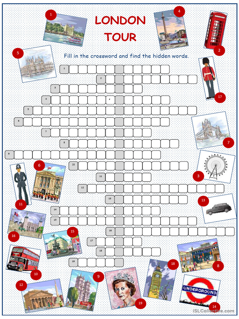 London Tour Crossword Puzzle | PDF | Puzzles | Word Puzzles