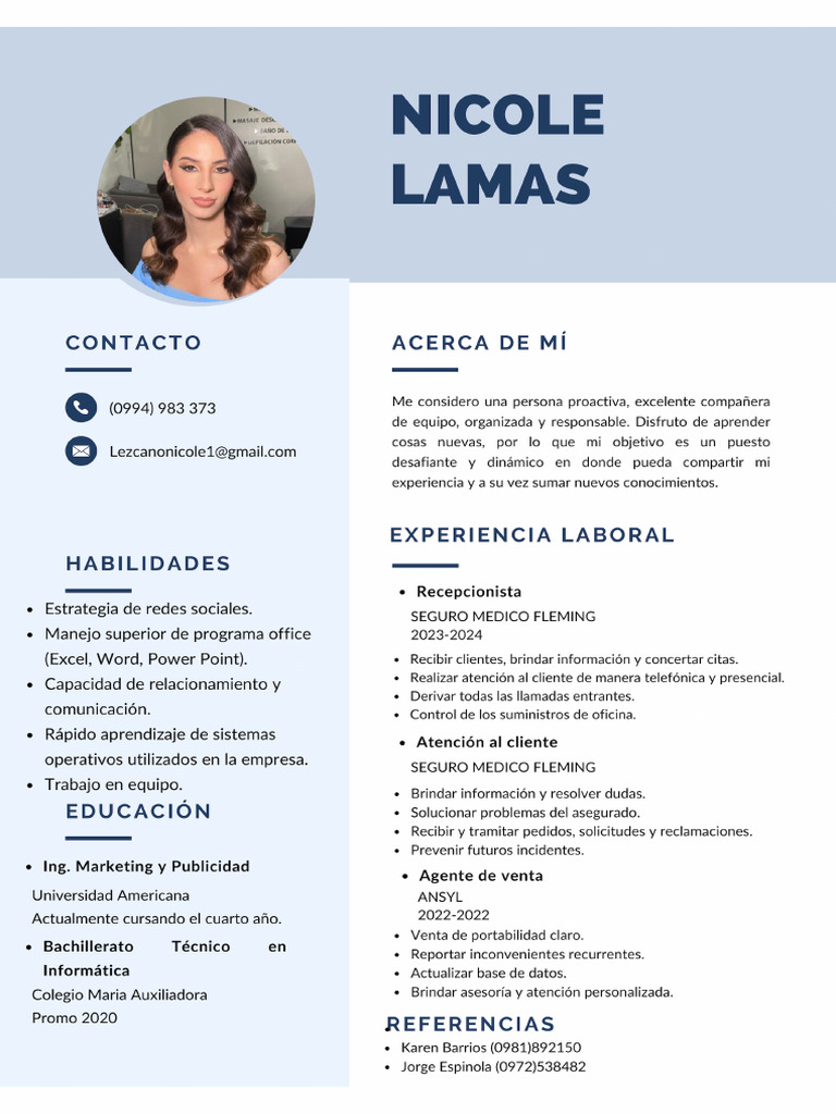 Curriculum Nicole Lamas | PDF