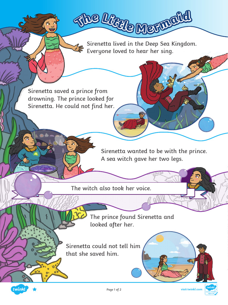T e 2553156 ks1 The Little Mermaid Differentiated Reading Comprehension ...