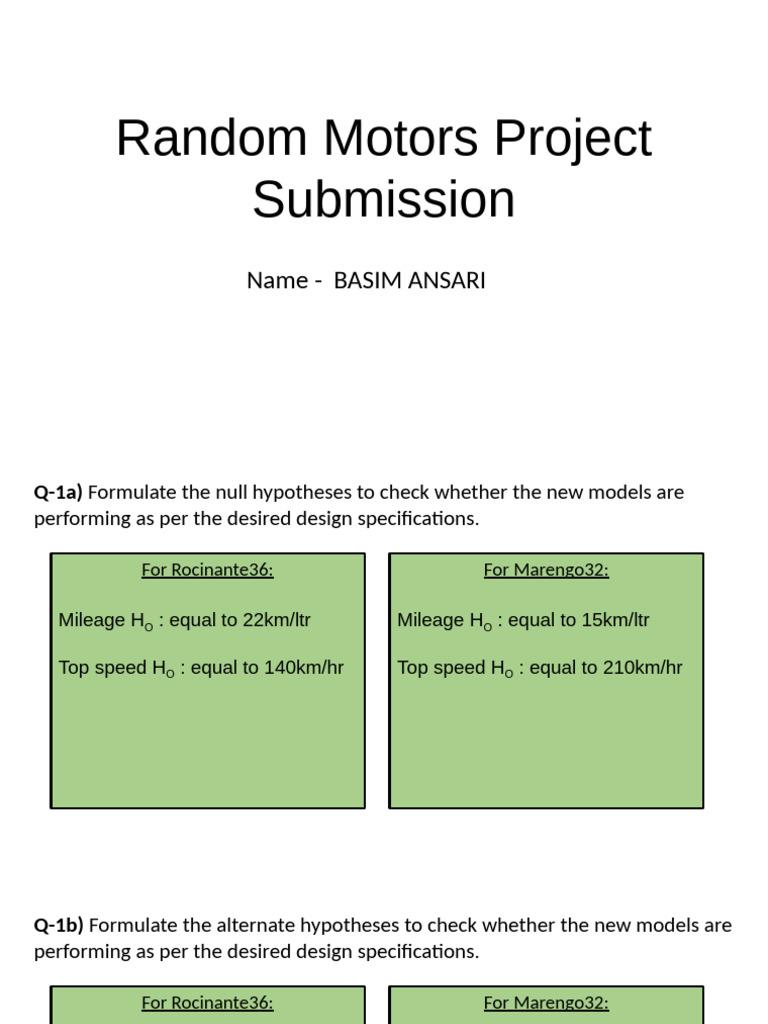Presentation - Basim Ansari - RandomMotors | PDF