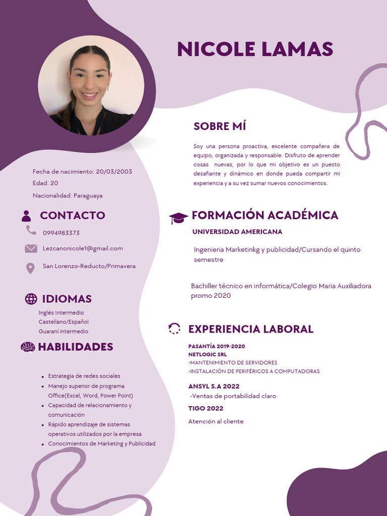Nicole Lamas CV | PDF
