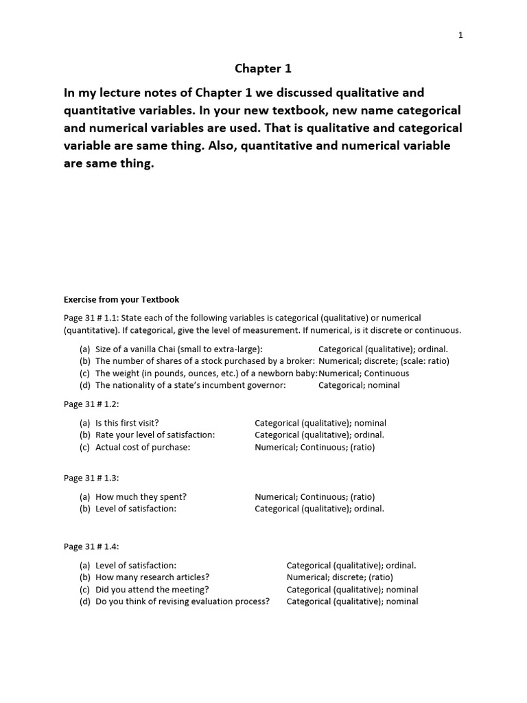 Exercise Chapter 1 | PDF