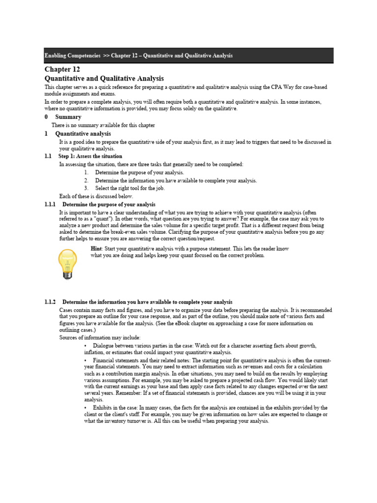 EC Chapter 12 Quantitative and Qualitative Analysis | PDF