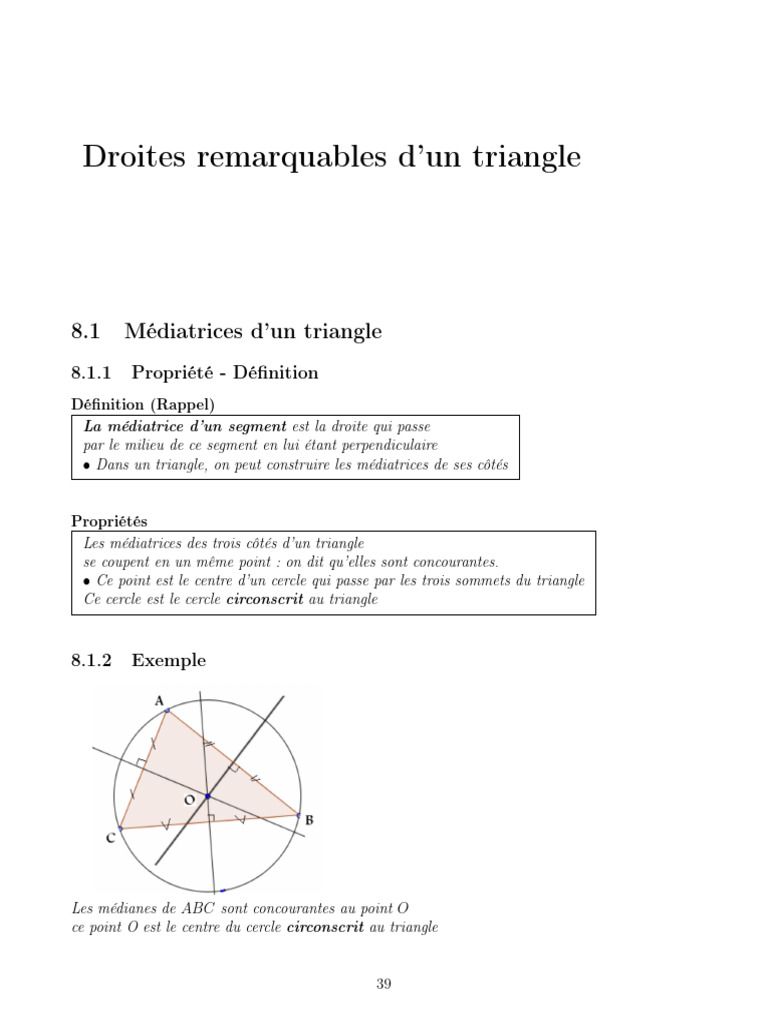 Droites Remarquables D'un triangle-COURS9 | PDF