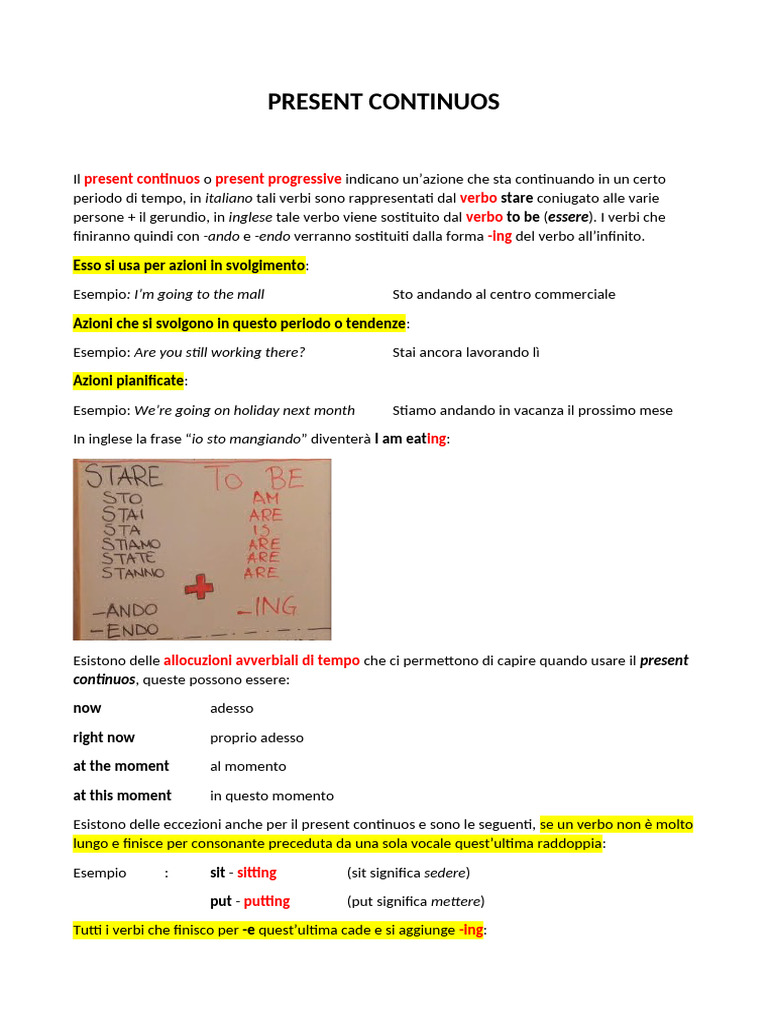 Present Continuos | PDF