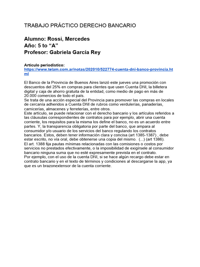 Derecho Bancario | PDF