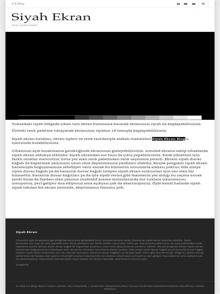 Siyah Ekran Ekranı Siyah Ile Kaplar! | PDF