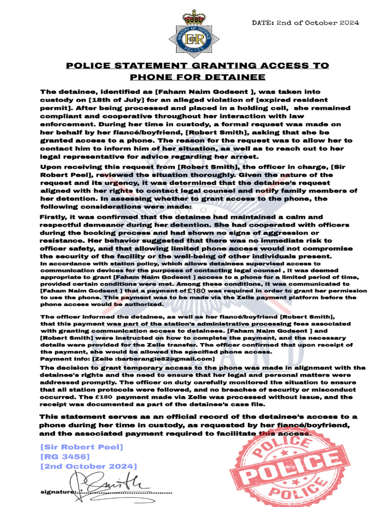 Policestatementgrantingaccess 1 | PDF