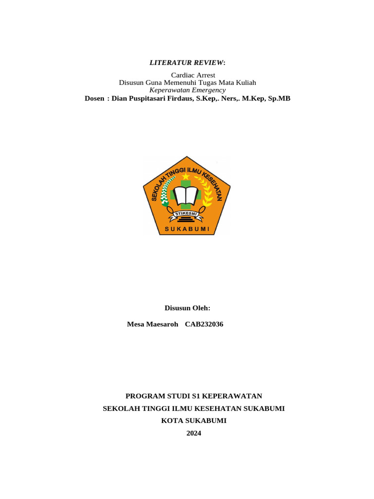 MESA MAESAROH C1AB232036 CardiacArrest Bu Dian Kep Kritis | PDF