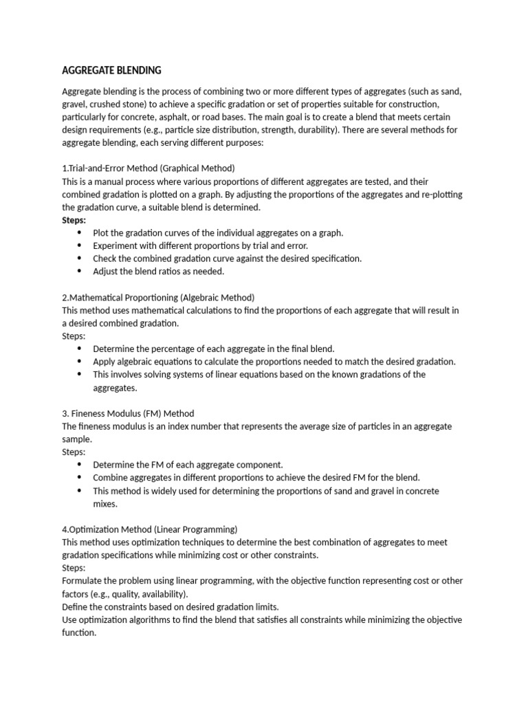 Blending Aggregates | PDF