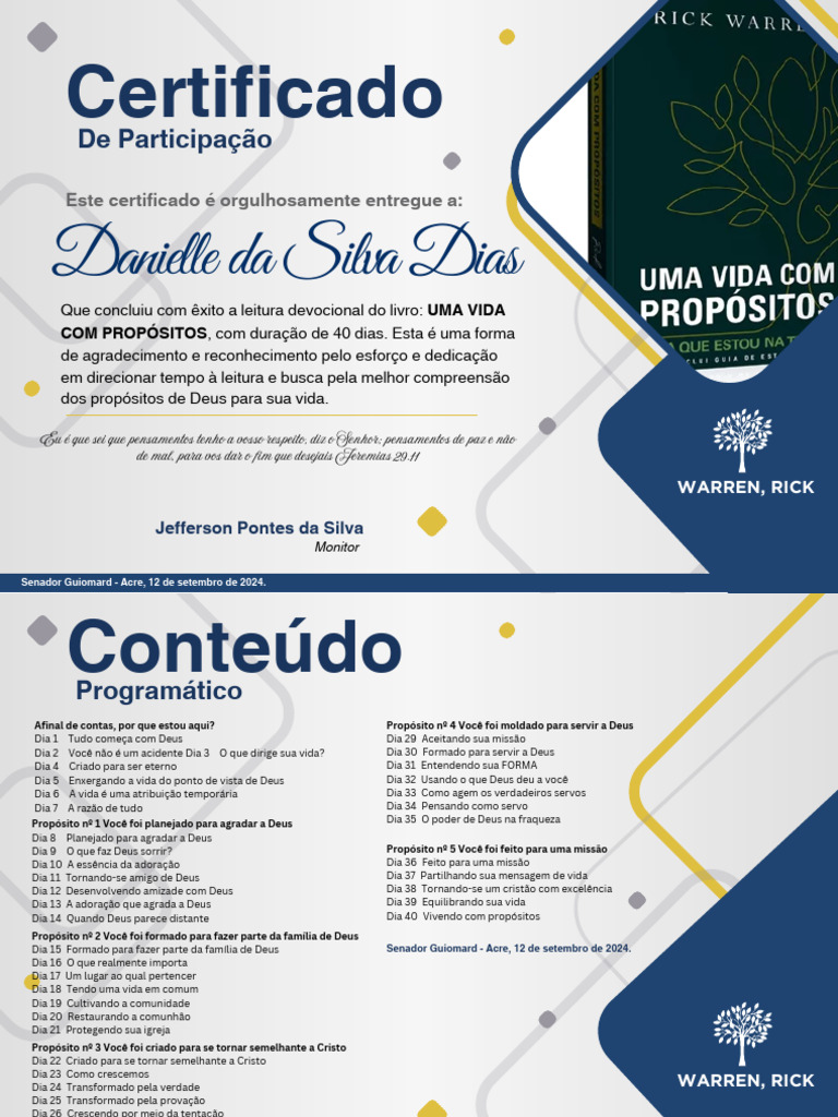 Danielle Da Silva Dias Certificate of Participation | PDF