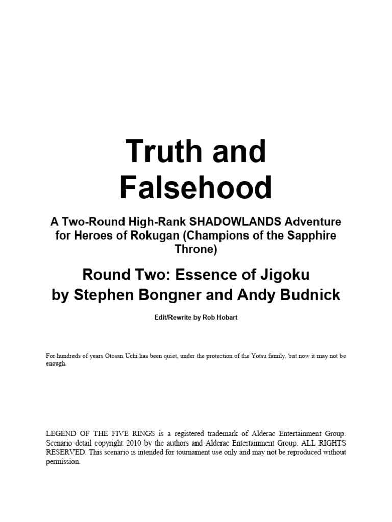 Truth and Falsehood Part 2 | PDF