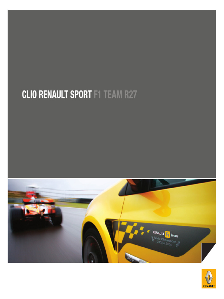 Renault Clio Sport F1 Team R27 Edition 2009 AU | PDF