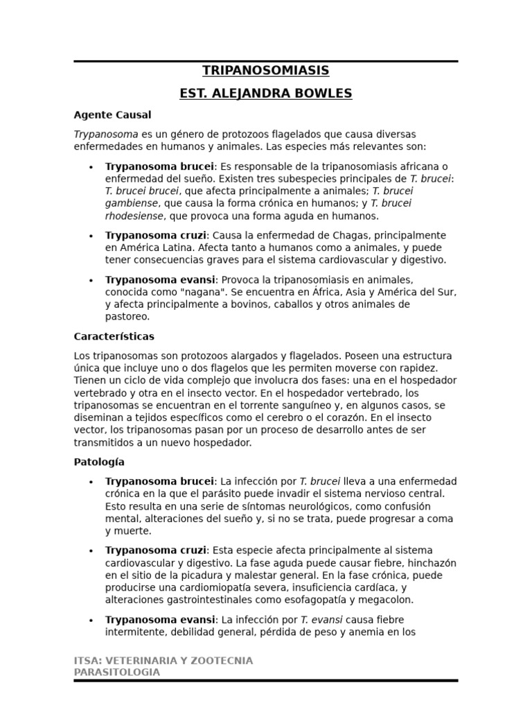 tripanosomiasis y babesis Alejandra | PDF