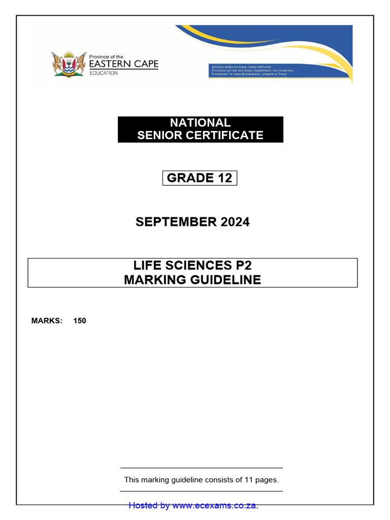 Life Sciences p2 Gr12 Memo Sept2024_english | PDF