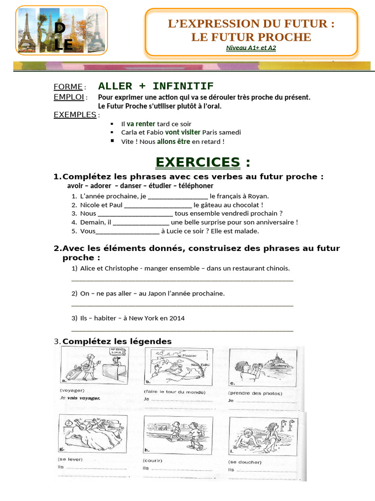 Exprimer Le Futur Exercice Grammatical Feuille Dexercices - 72137 | PDF