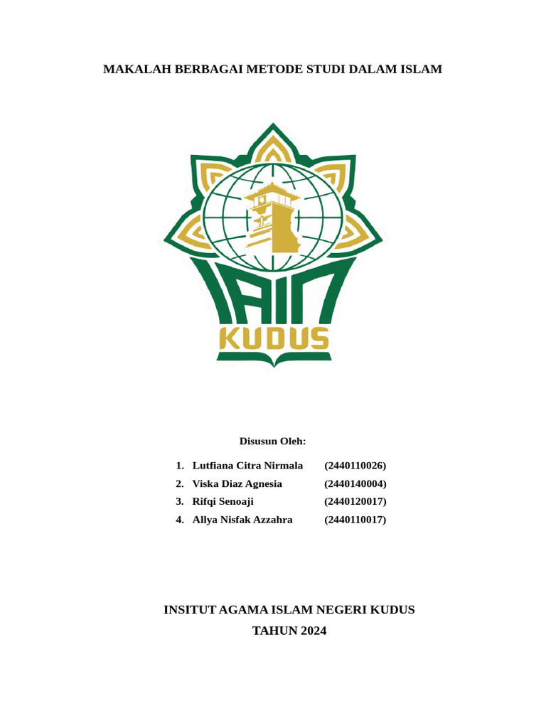 MAKALAH Berbagai Metode Studi Islam | PDF