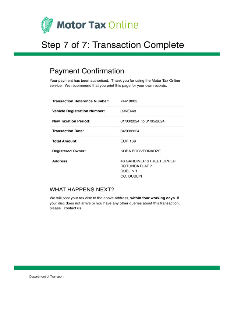 Motor Tax Online | PDF | Finance & Money Management