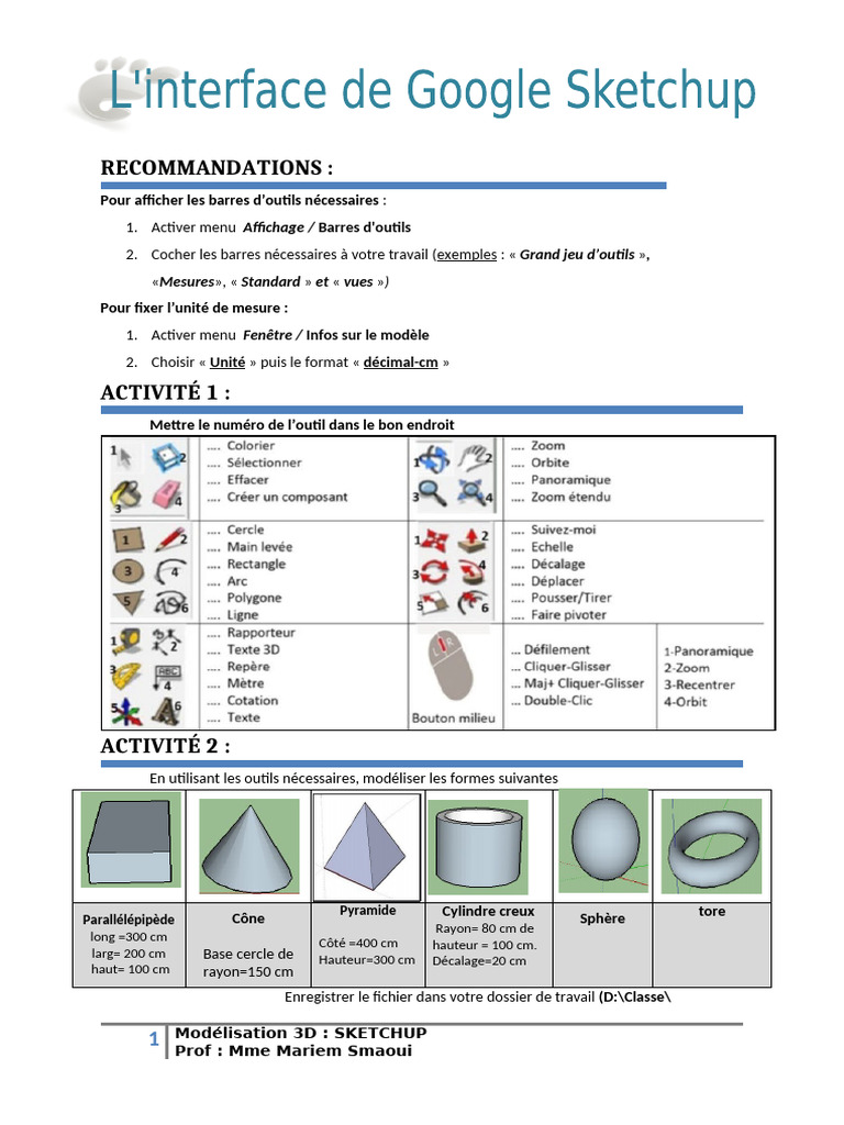 Cours Sketchup-Partie1 | PDF