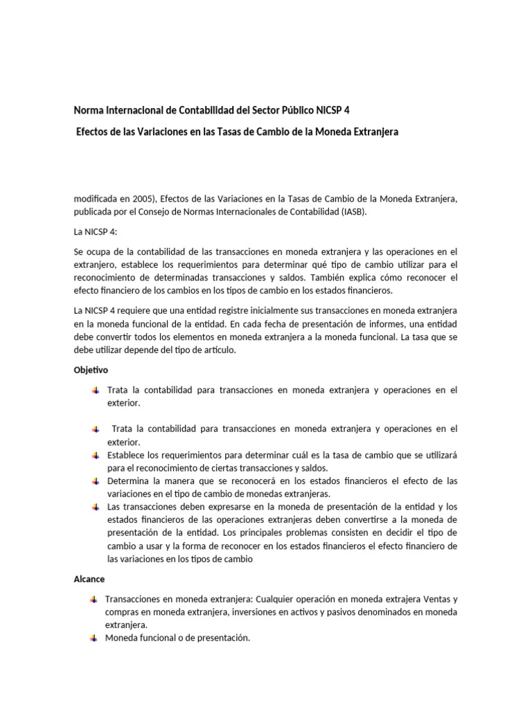 Norma Internacional de Contabilidad Del Sector Público NICSP 4 | PDF
