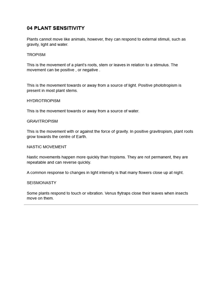 04 Plant Sensitivity | PDF