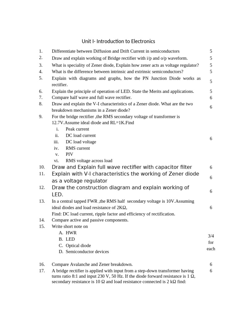 Unit I BXE Q-Bank | PDF