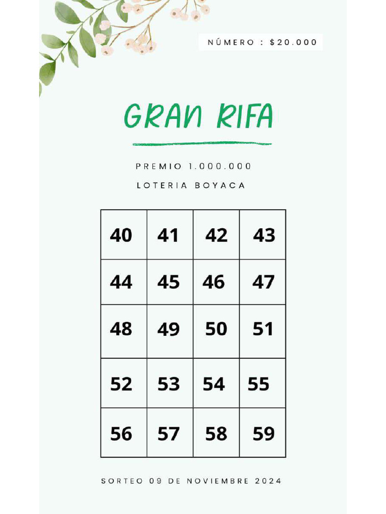 Idea Cuadro de Lotería Rifa | PDF