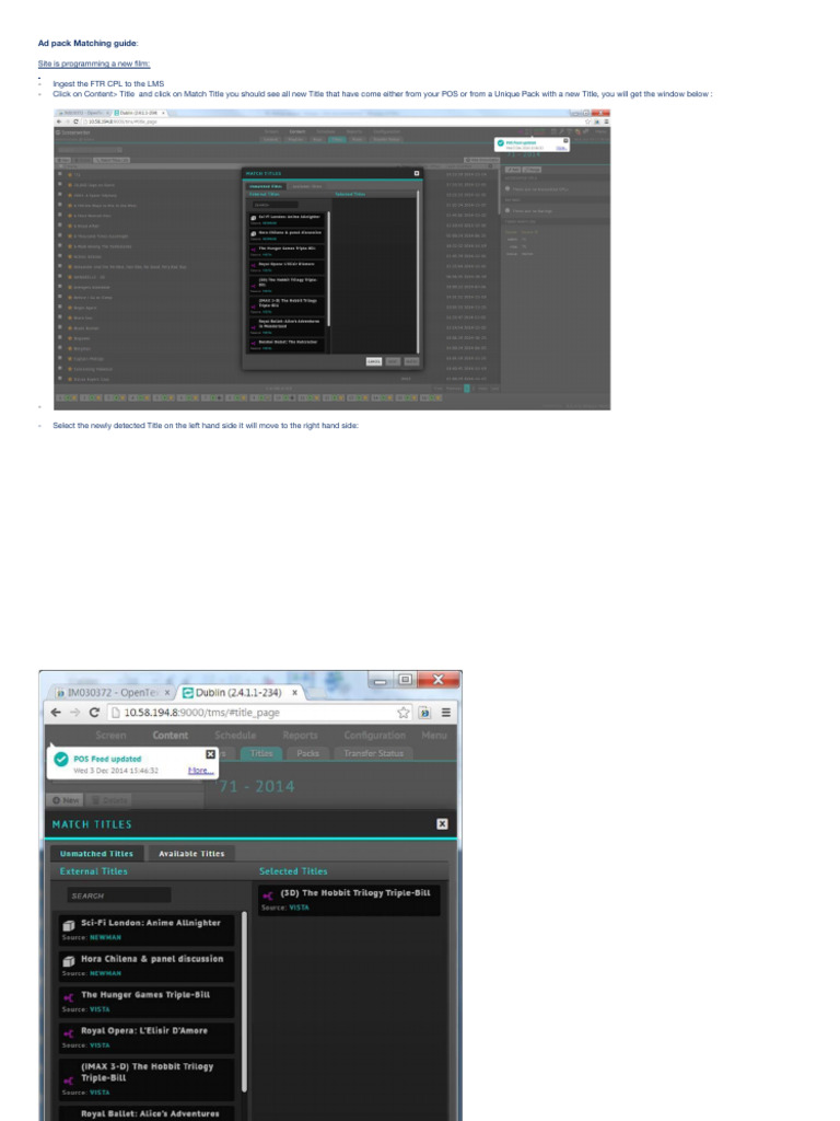AAM Preshow - Ad Pack Matching Guide | PDF