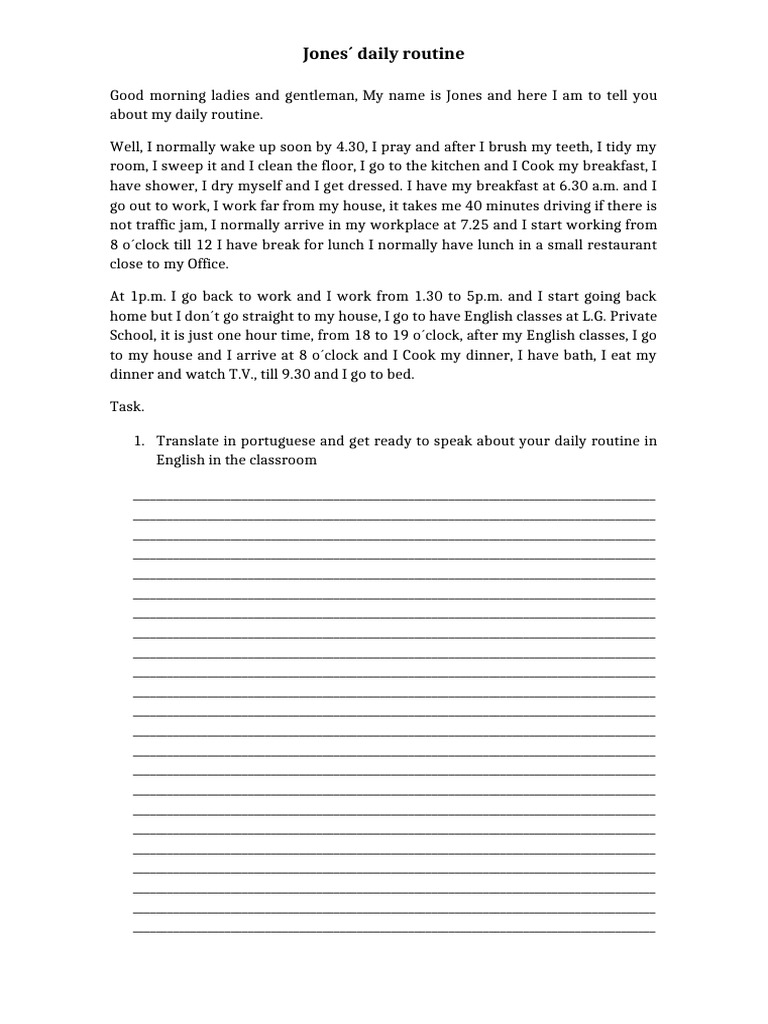 Daily Routine | PDF