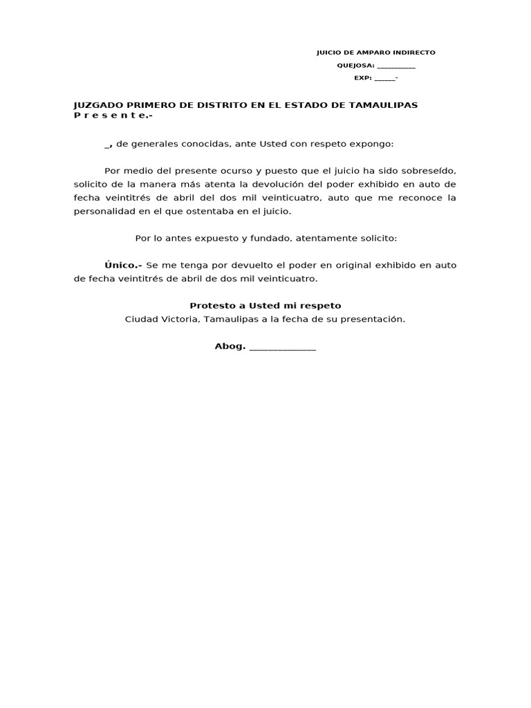 Devolucion de Poder | PDF