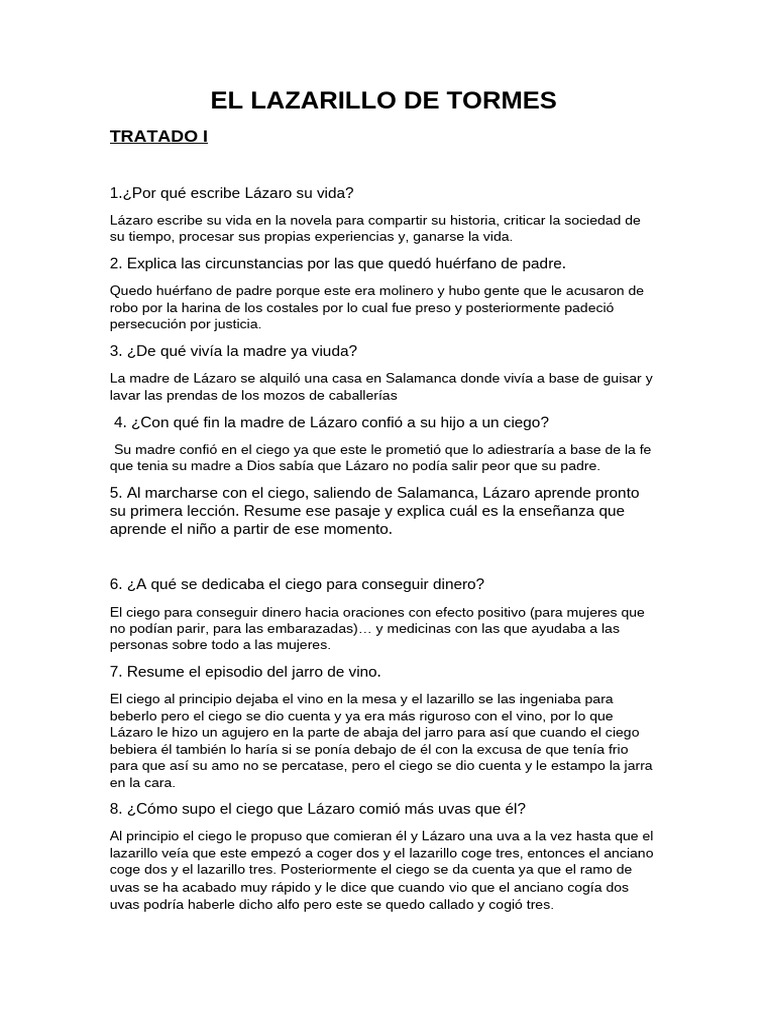 El Lazarillo de Tormes | PDF