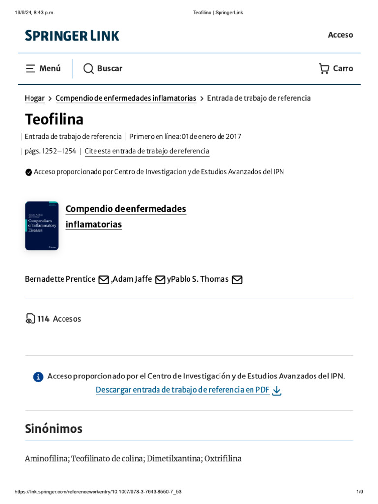Teofilina - SpringerLink | PDF