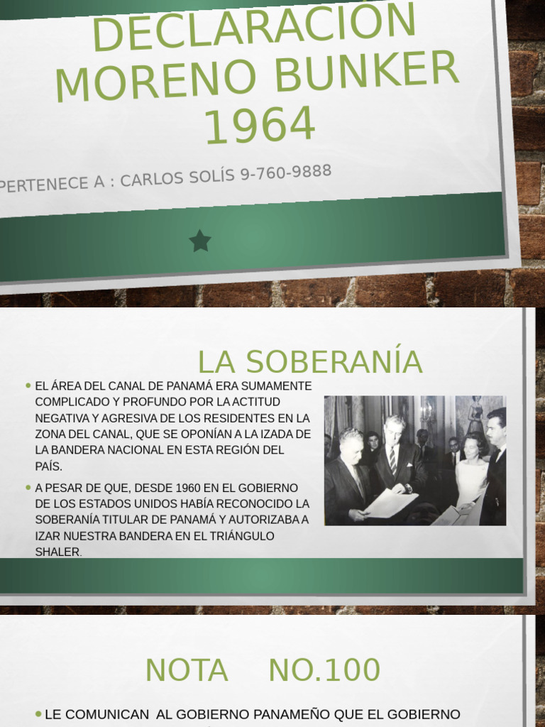 Declaración Moreno Bunker 1964 | PDF