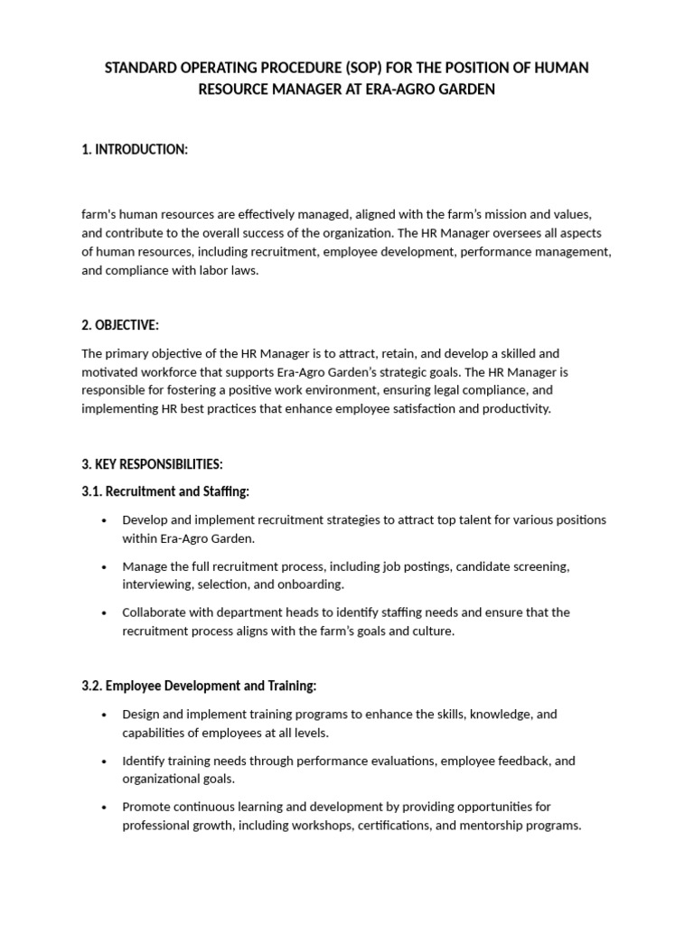 HR Sop | PDF